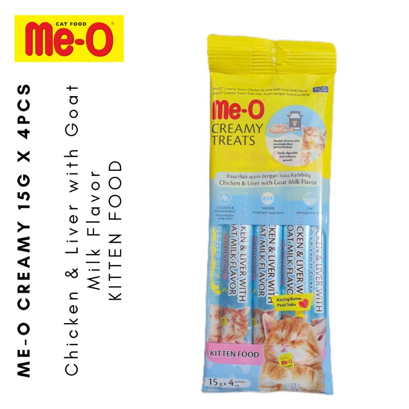 Jual Me-O Creamy Treats KITTEN Chicken & Liver with Goat Milk 15g x ...