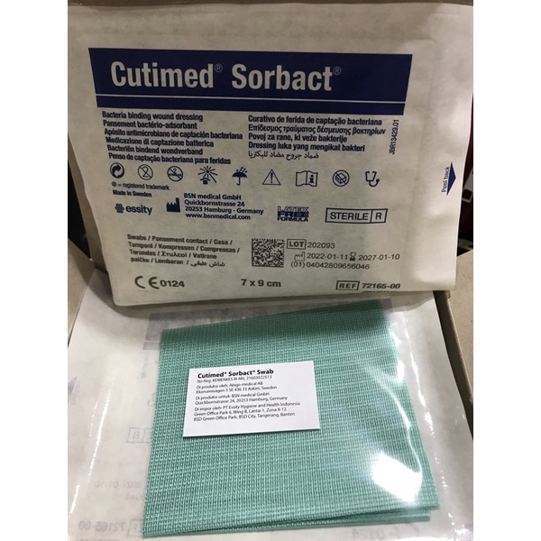 Jual Cutimed Sorbact 7 x 9 cm Bacteria Binding Swabs | Shopee Indonesia