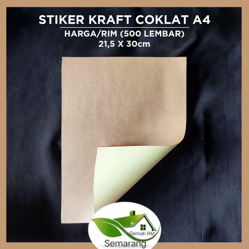 Jual Kertas Sticker Coklat A4 / Self Adhesive KRAFT | Shopee Indonesia