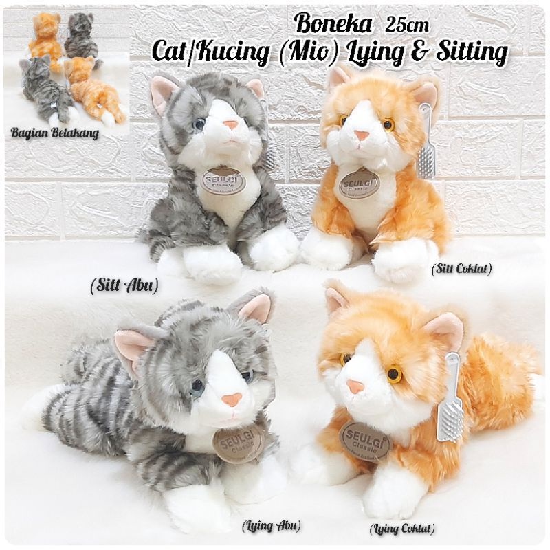 Jual Boneka Cat Mio Sitt Lying Kalung Seulgi Ori / Boneka Kucing Meong ...