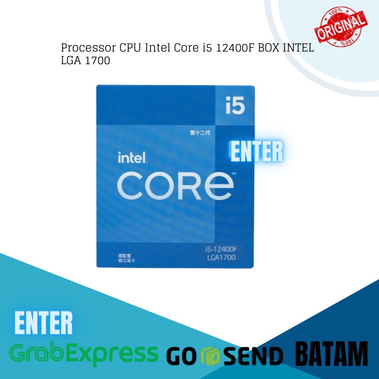 Jual Processor CPU Intel Core i5 12400 12400f BOX INTEL LGA 1700 ...