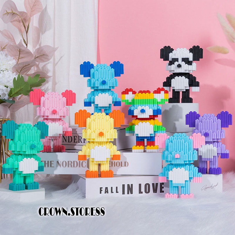 Jual Nano Block Mini Bear brick Figure | Violent Bear | Bricks ...