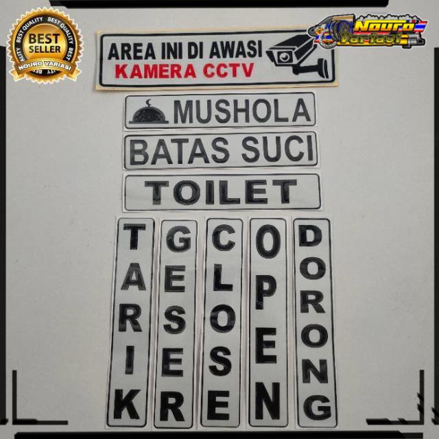 Jual COD stiker cutting tarik dorong geser open close mushola batas ...