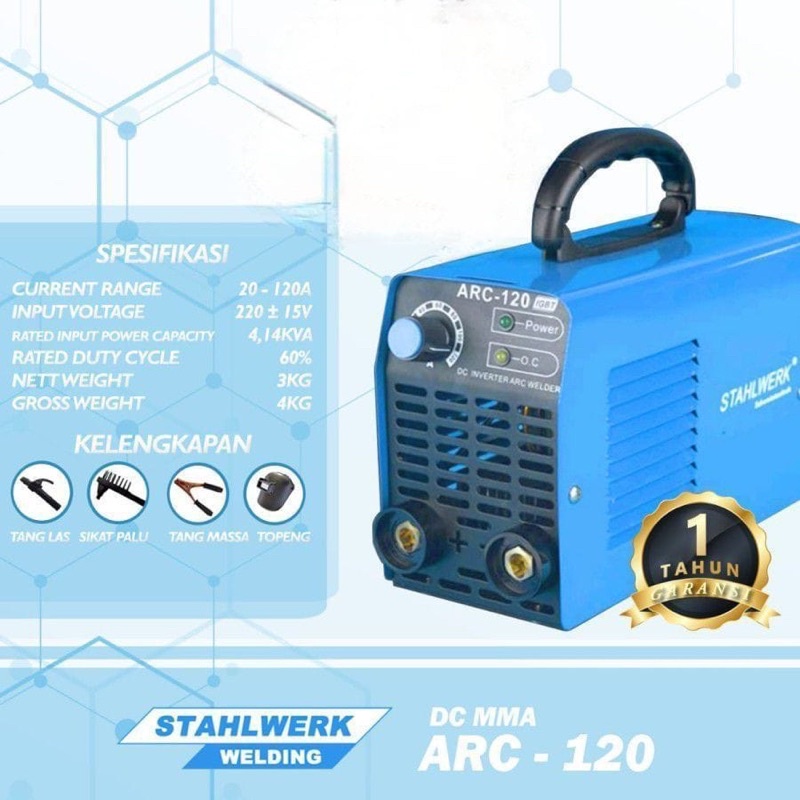 Jual STAHLWERK ARC - 120 | MESIN LAS MMA DC ARC120 WELDING MACHINE | Shopee Indonesia