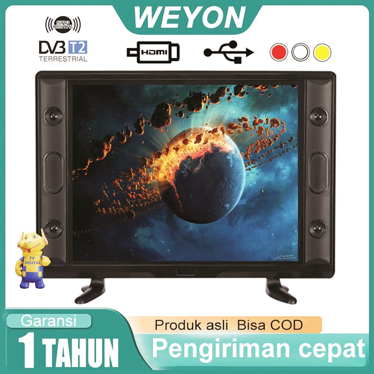Jual LED HDTV 24s/layar 19" analog-digital DVB T2 | Shopee Indonesia