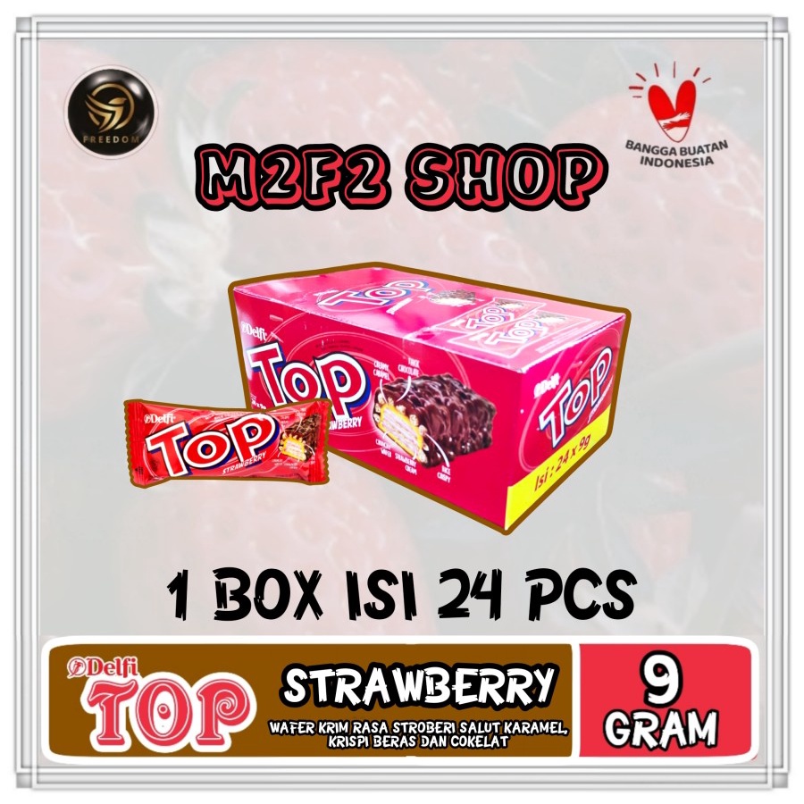 Jual Delfi Wafer Top Strawberry | Cokelat Stroberi - 9 gr (Kemasan 1 ...