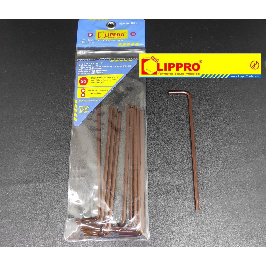 Jual Kunci L Panjang 6mm Extra Long S2 Material Lippro / Hex Key 6mm ...