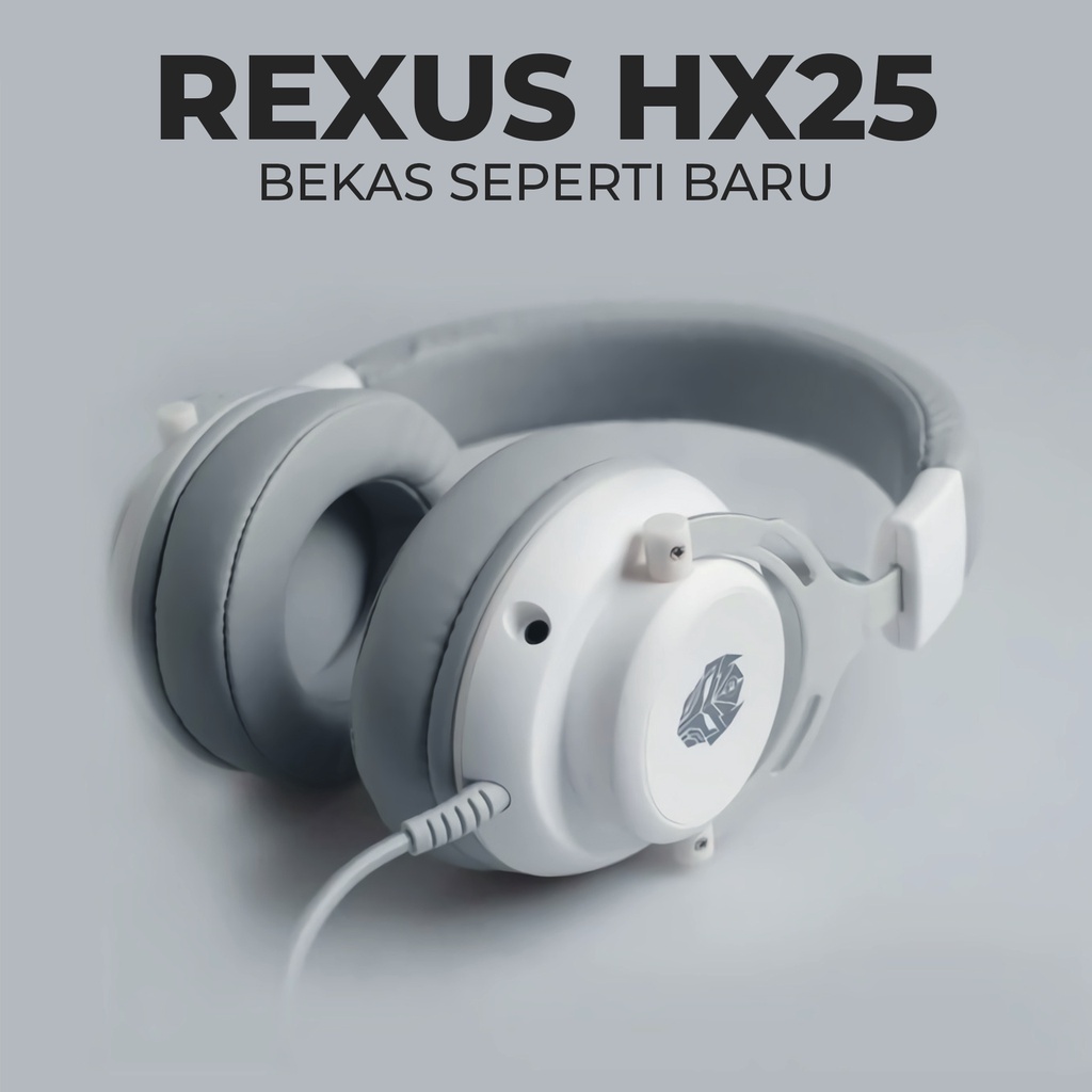 Jual [Bekas & Fullset] Headset gaming Rexus HX25 Putih / White Jack 3.5mm Pemakaian seminggu ...
