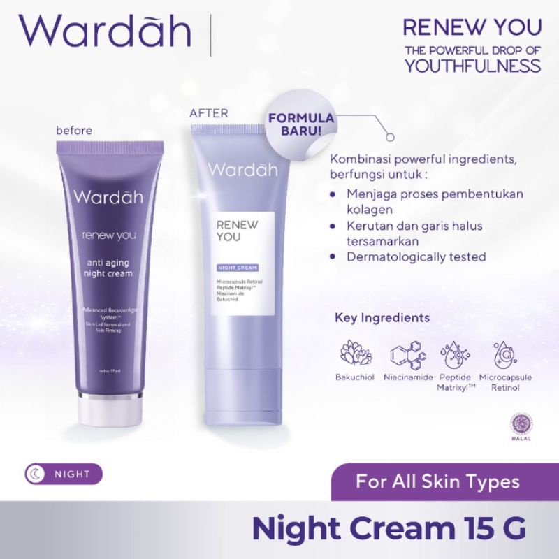 Jual Wardah Renew YOU Night cream 15gr | Shopee Indonesia