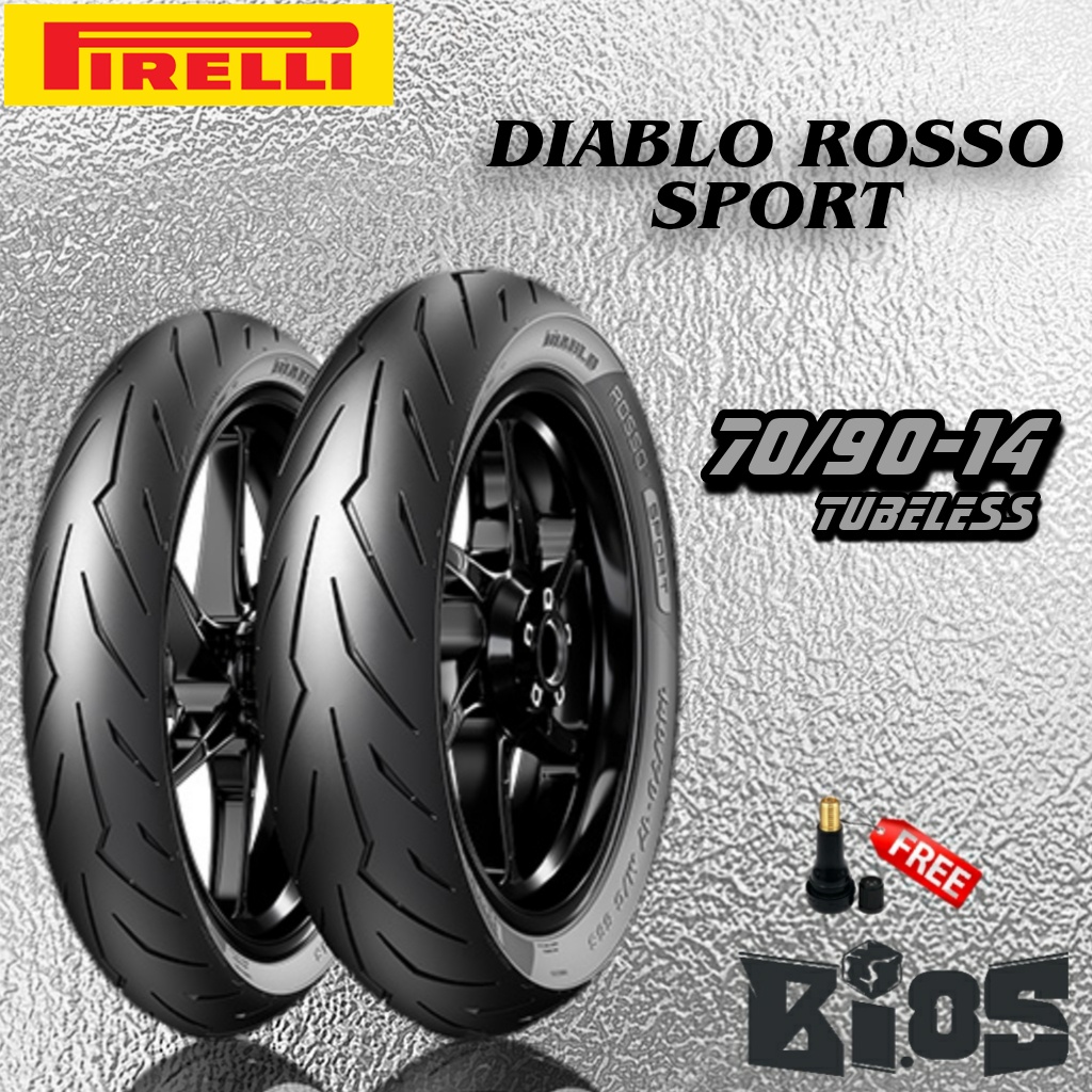 Jual BAN PIRELLI DIABLO ROSSO SPORT TUBLESS RING 14 UKURAN 70/90-14 ...