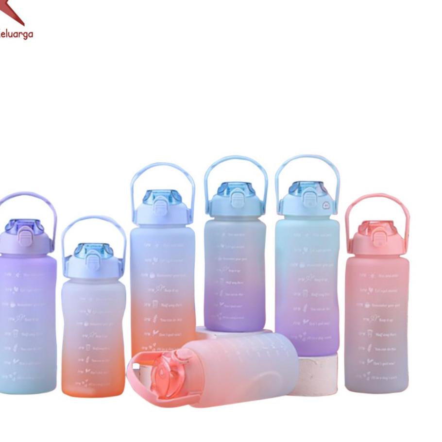 Jual Satu Keluarga Botol Air Minum Gradiasi BPA FREE C301 Botol Minum Motivasi 2 Liter Botol ...