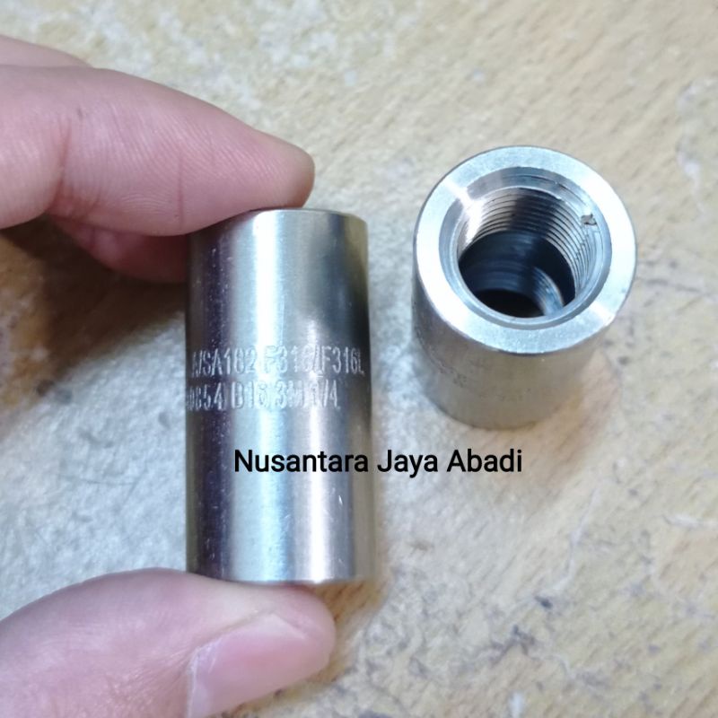 Jual Socket Coupling Stainless 316 3000 Psi Drat Dalam NPT 1/4 " inchi ...