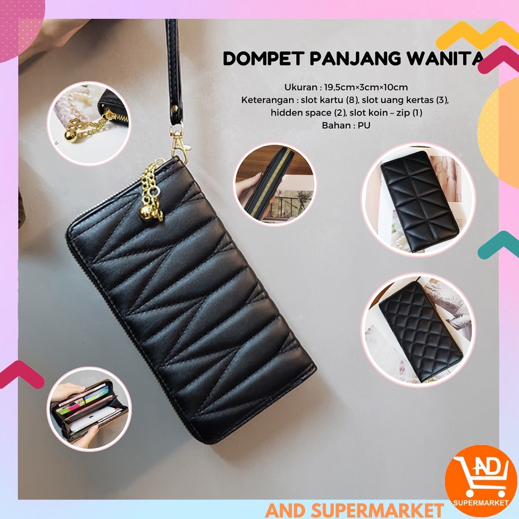 Jual Dompet Wanita Panjang Import Zipper Dompet Hitam Polos Cantik ... Jual Dompet Wanita Panjang Import Zipper Dompet Hitam Polos Cantik ...