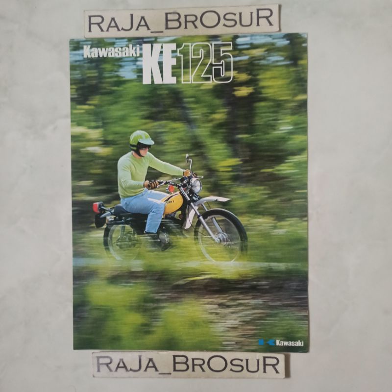 Jual Poster brosur katalog flyer jadul lawas Kawasaki KE125 KE 125 Trail 6Speed 2Tak 2T 1976 ...