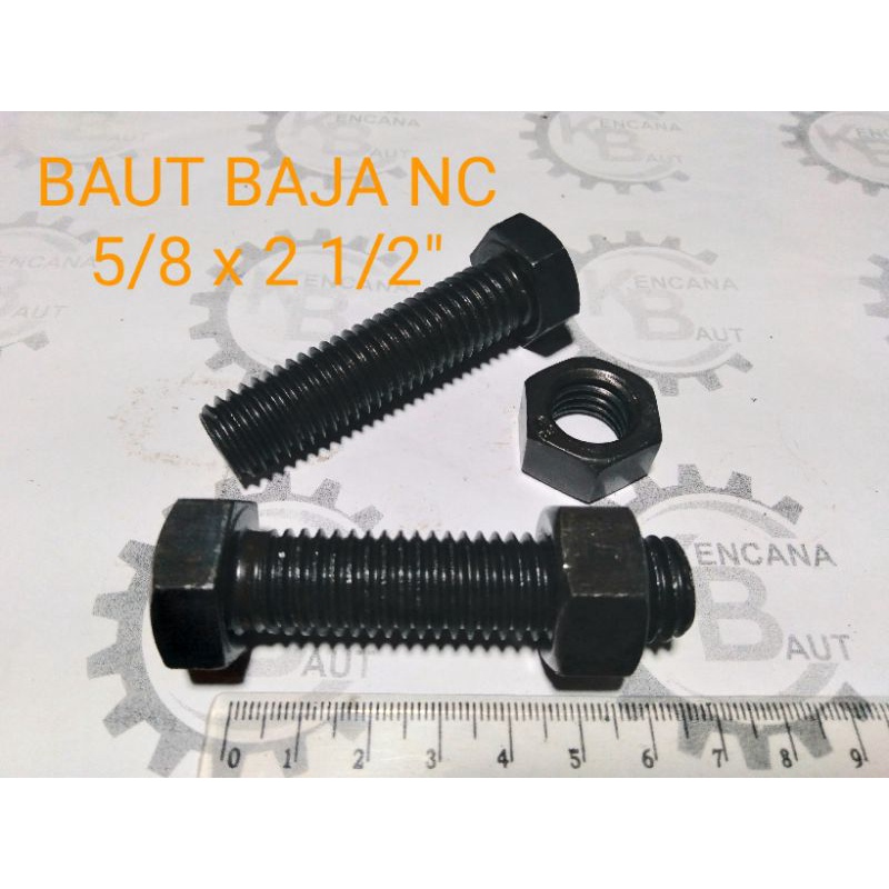 Jual BAUT BAJA UNC 5/8 X 2 1/2" / BAUT HITAM NC 5/8 X 2 1/2" | Shopee Indonesia