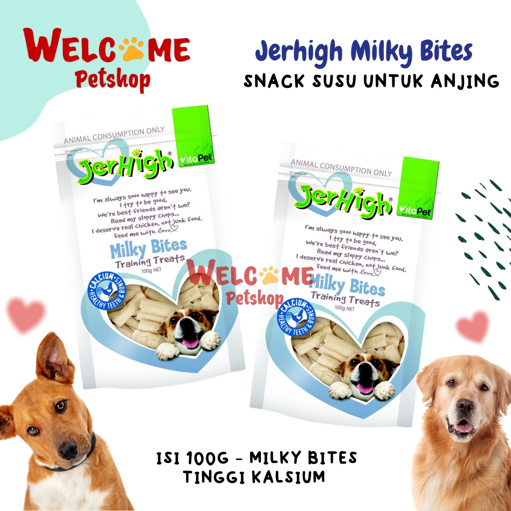 Jual Jerhigh Milky Bites Cemilan Anjing Susu Kalsium Snack Treats ...