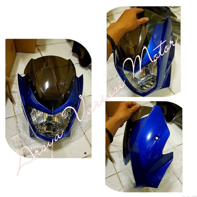 Jual Kedok Lampu Ninja R Model Barong Warna Biru | Shopee Indonesia