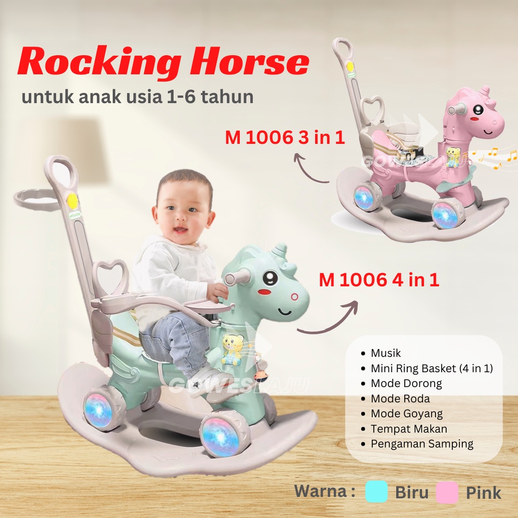 Jual Mainan Anak Kuda Kudaan Rocking Panda M 1004 Rocking Horse M 1001 M 1002 M 1003 M1005 M ...