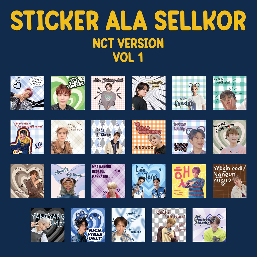 Jual [DAPAT ALL MEMBER 23 PCS] STIKER ALA SELLKOR NCT - STICKER ...