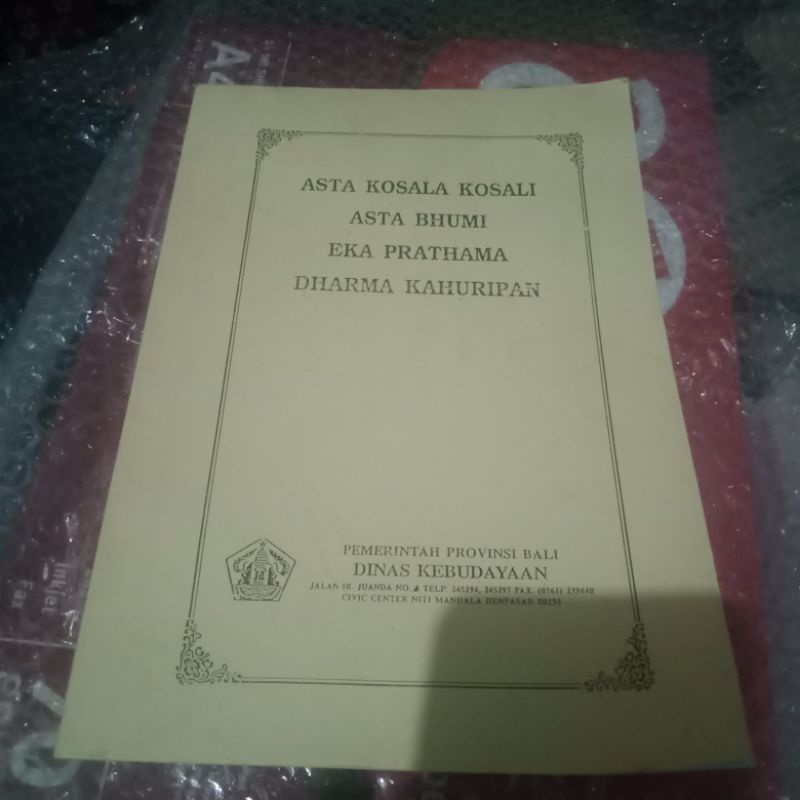 Jual Buku Asta Kosala Kosali Asta Bhumi Eka Prathama Dharma Kahuripan ...
