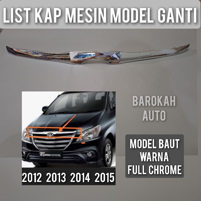 Jual hood moulding list kap mesin innova 2012 2013 2014 2015 model ...