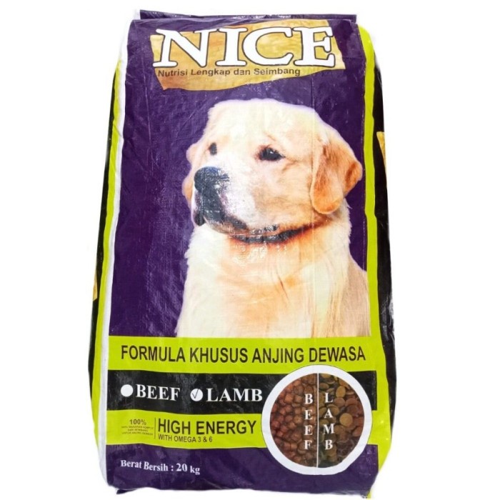 Jual KHUSUS INSTANT Nice Dog Food Beef (20kg) - Makanan Kering Anjing ...