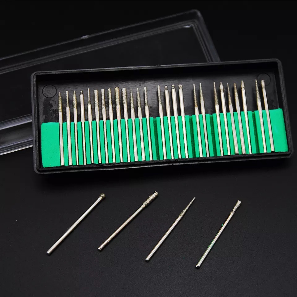 Jual Diamond Bor Drill Bit Set 30pc Mata Diamond Bur Burr Mini Grinder ...