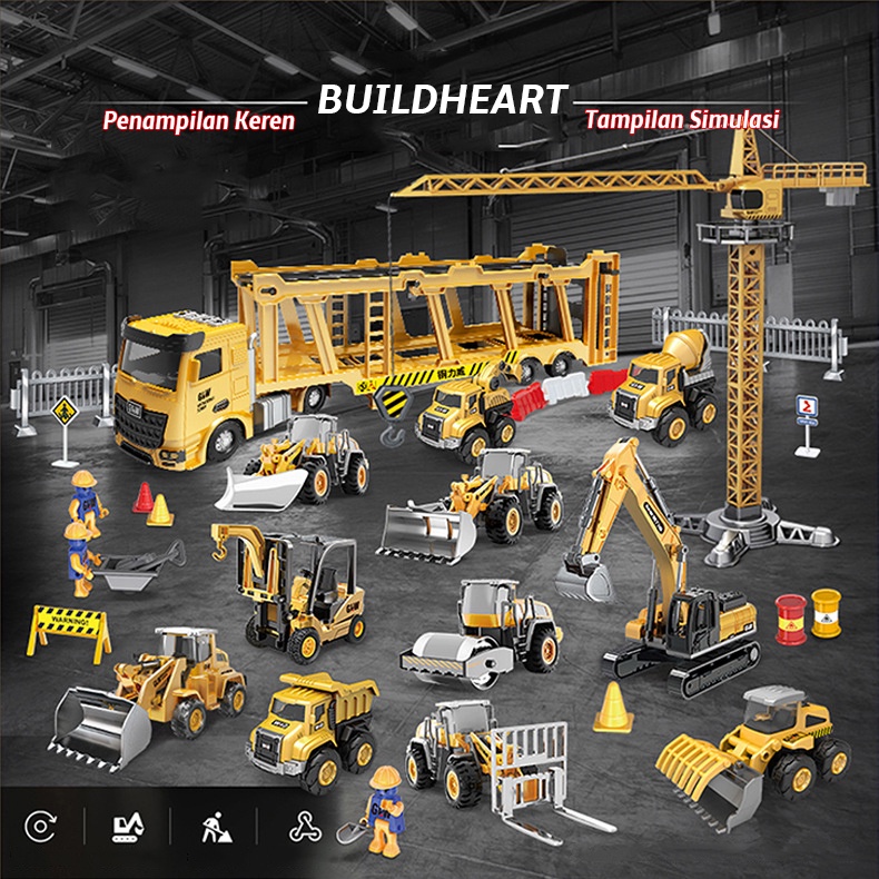 Jual Mainan Anak Laki-laki Excavator 1:55 Teknik Penggali Mobil Model ...