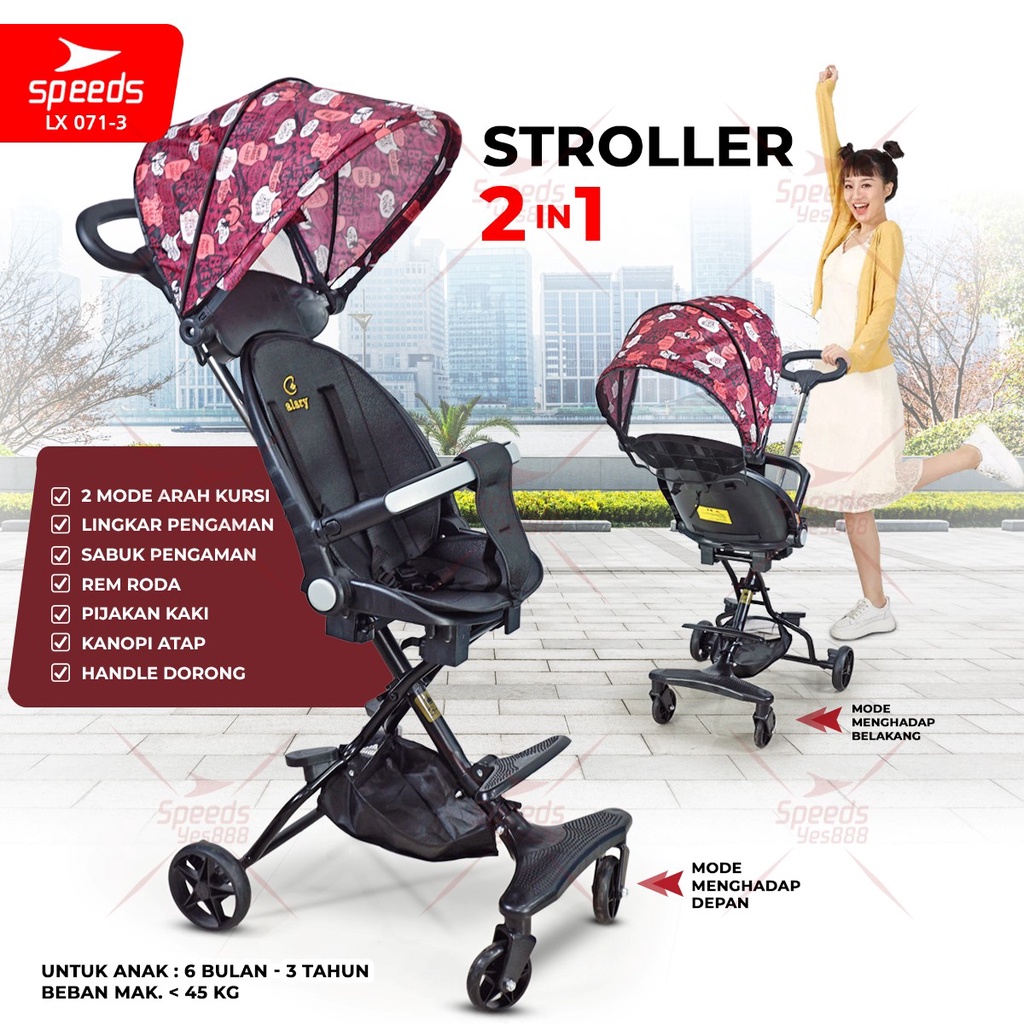 Jual SPEEDS Stroller Baby Kereta Dorong Anak Roda Stroller Bayi Lipat ...
