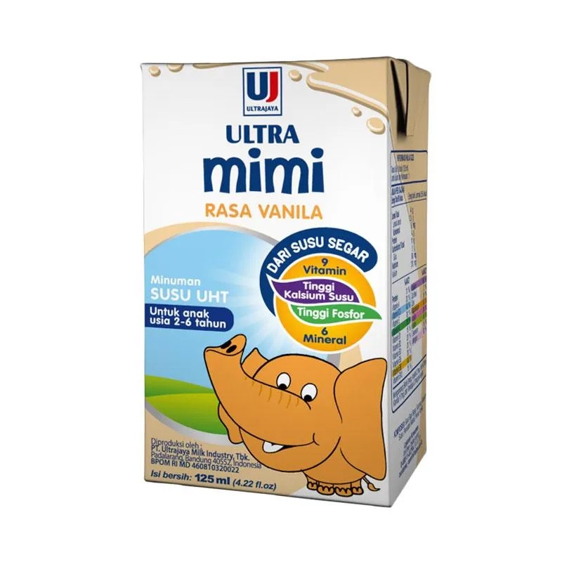 Jual ULTRA MIMI SUSU UHT VANILLA TPK 125ML | Shopee Indonesia