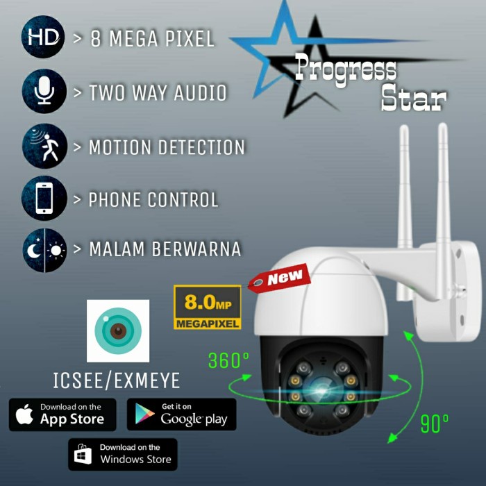 Jual Ip Cam Ip Camera Cctv Outdoor 1080P 5Mp Full Hd Icsee Ptz Pan ...