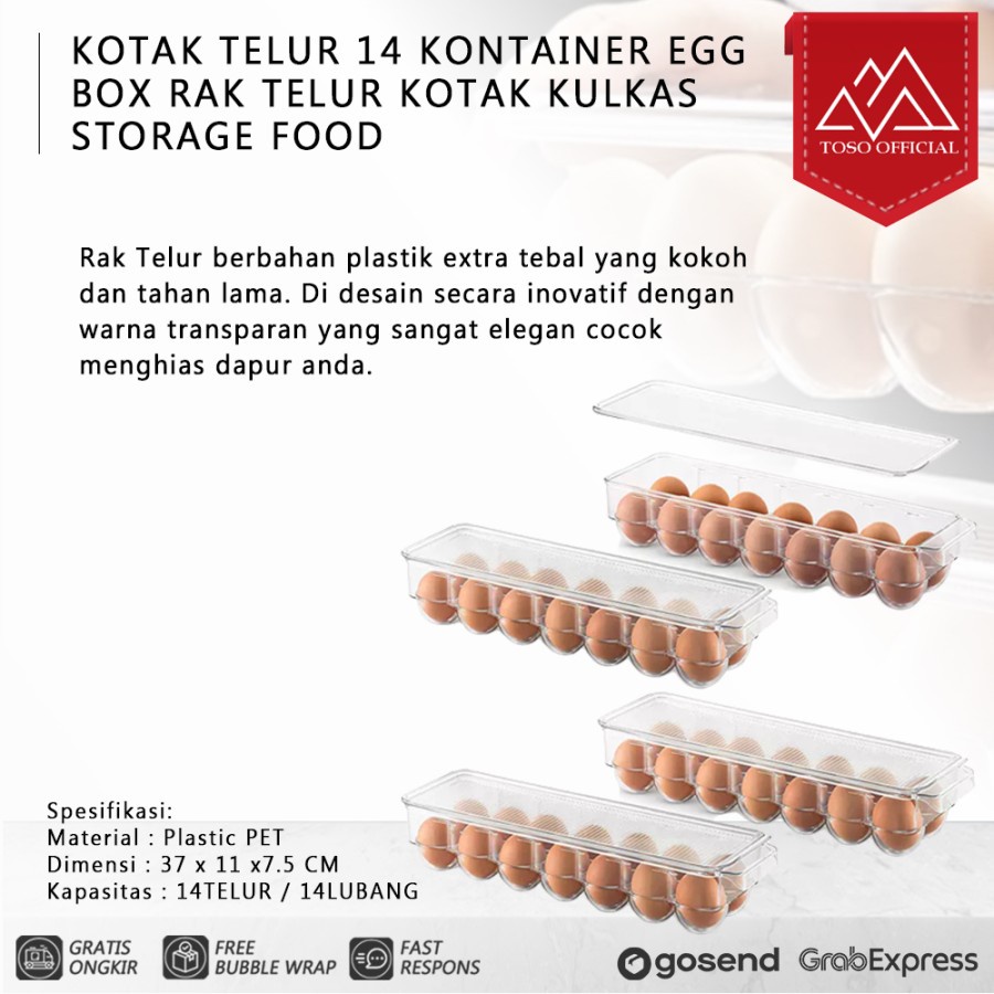 Jual KOTAK TELUR 14 KONTAINER EGG BOX RAK TELUR KOTAK KULKAS STORAGE ...