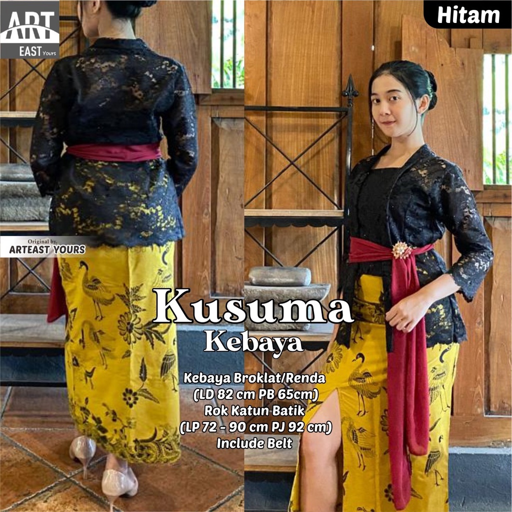 Jual KUSUMA Model Setelan Kebaya Brokat Kutu Baru Hitam Kebaya Pesta ...
