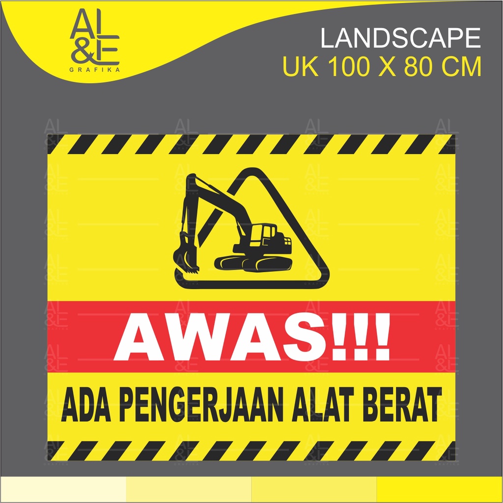 Jual SPANDUK AWAS ADA PENGERJAAN ALAT BERAT - FLEXY 280 GR | Shopee ...