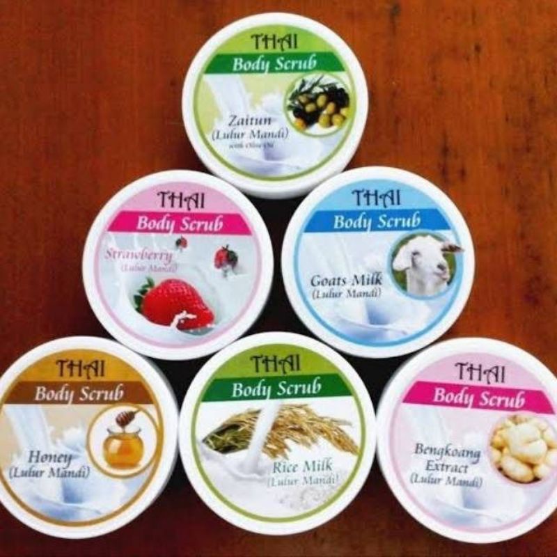Jual Thai Body Scrub jumbo ukuran pot JUMBO 200gr- Ready all varian ...