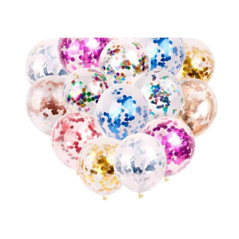 Jual Happy Party! Harga satuan balon latex transparan isi confetti ...