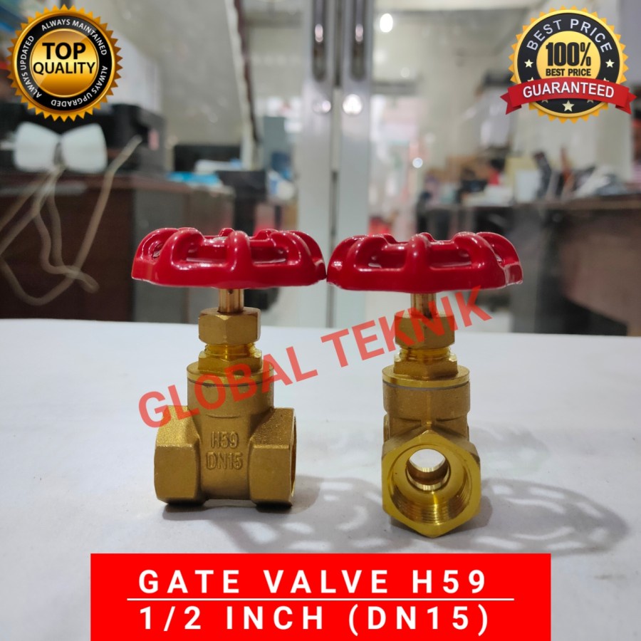 Jual Gate Valve 1/2 inch / Drat Stop kran Kuningan 1/2" Keran Putar | Shopee Indonesia