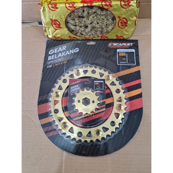 Jual gearset crf150 supermoto harian trabas scarlet mx series gold ...