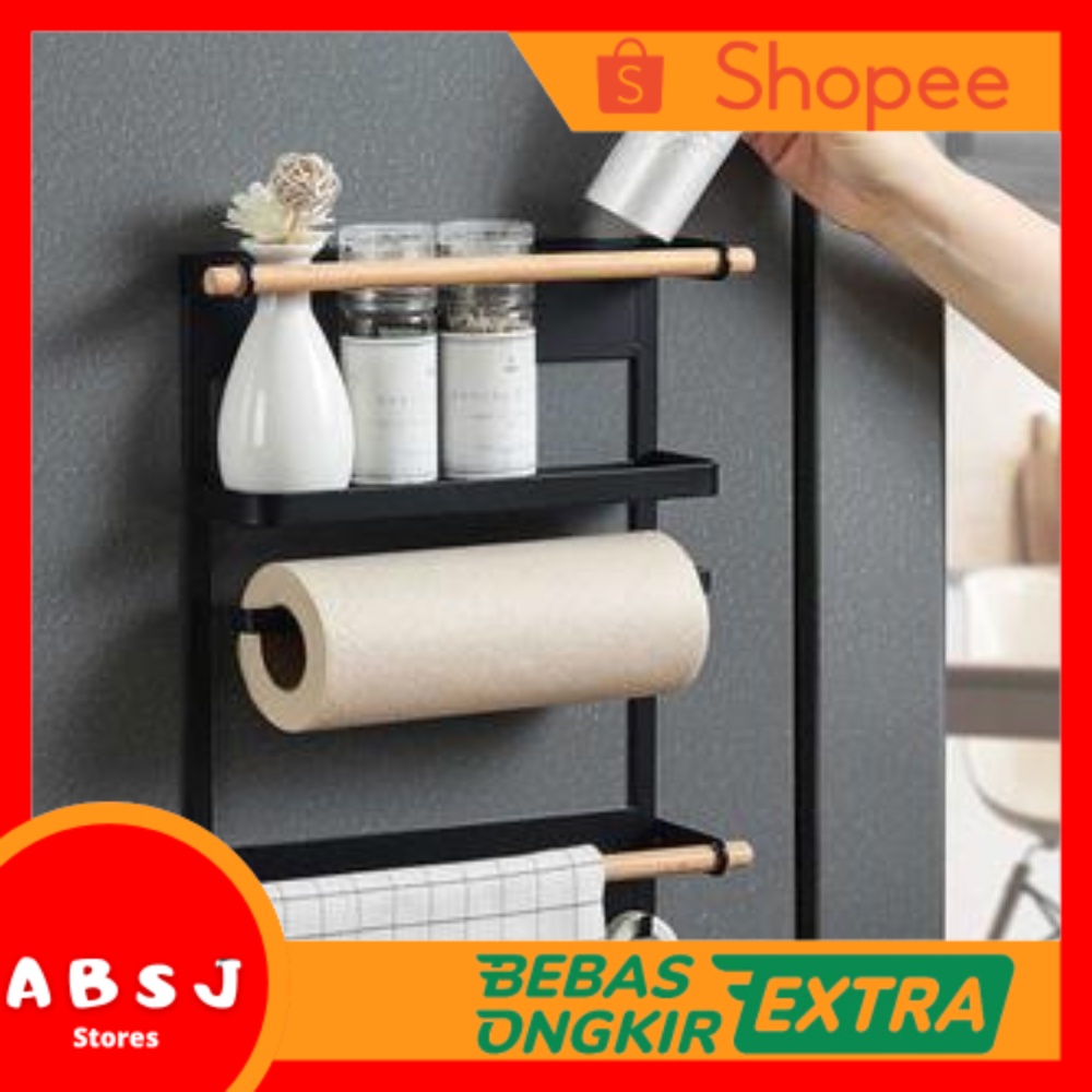 Jual ABSJ- Rak Dinding Magnet Sudut Ruangan Organizer Dapur Kulkas ...