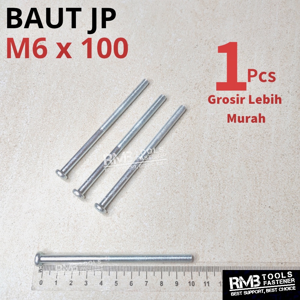 Jual M6x100 Baut JP Pentol Pan Machine Screw Obeng Plus + GALVANIS PUTIH M6 | Shopee Indonesia