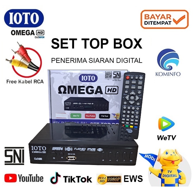 Jual Set Top Box IOTO Omega Digital 2 Port USB Full HD EWS Youtube TikTok | Shopee Indonesia