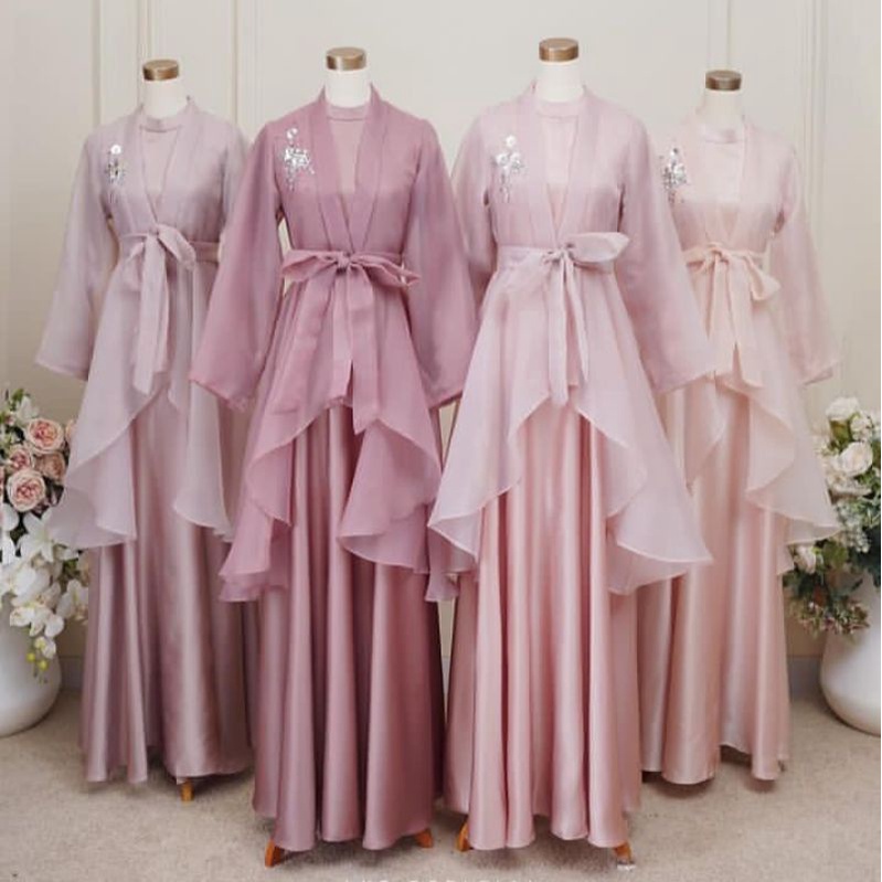 Jual TERBARU gamis dress Ranum gamis outer organza set dengan gamis ...