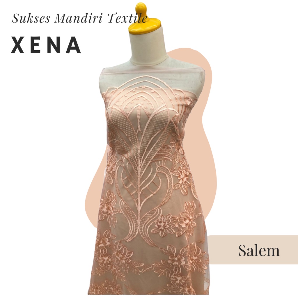 Jual [XENA] Brokat tile model india cantik untuk dress salem peach ...