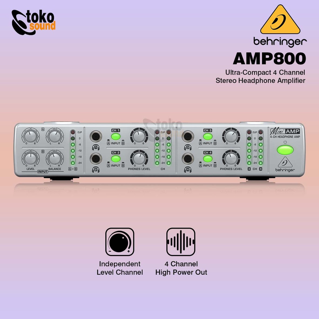 Jual Behringer MiniAmp AMP800 - 4 Channel Headphone Amplifier | Shopee ...