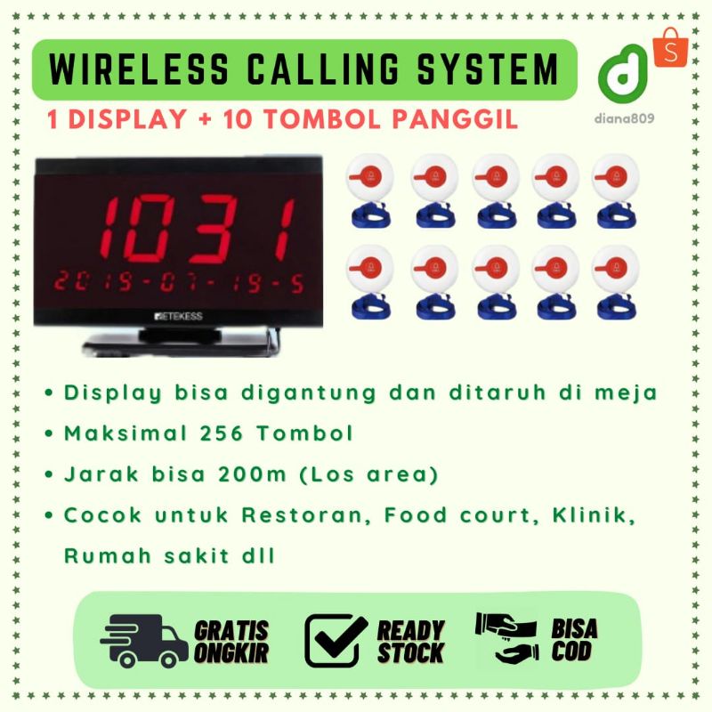 Jual Bell Panggil Restoran, Cafe bar, Cyber Café, KTV, Food Court ...