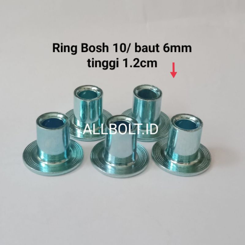 Jual (paket 5pcs)ring bosh baut 10 / 6mm tinggi 1.2cm ( 5 pcs) | Shopee ...