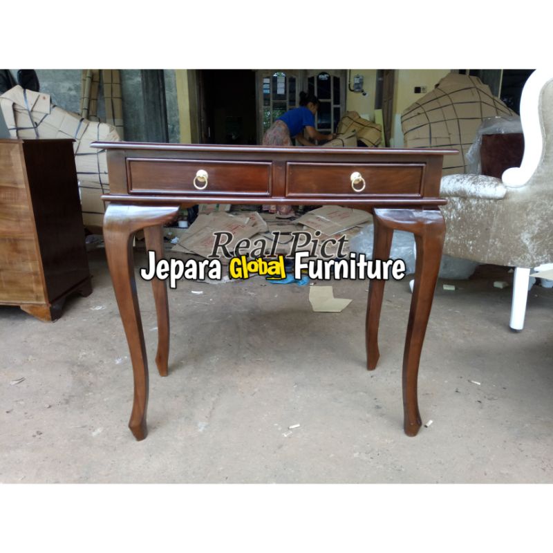 Jual REAL PICT !! meja console jati Laci 2 murah teak wood ( meja ...