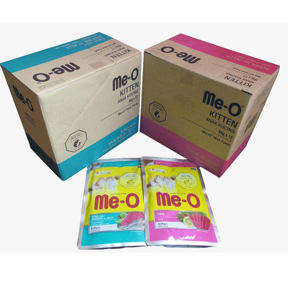 Jual Meo KITTEN TUNA Pouch 1 Kotak 12 Sachet Makanan Basah Cat Food ...