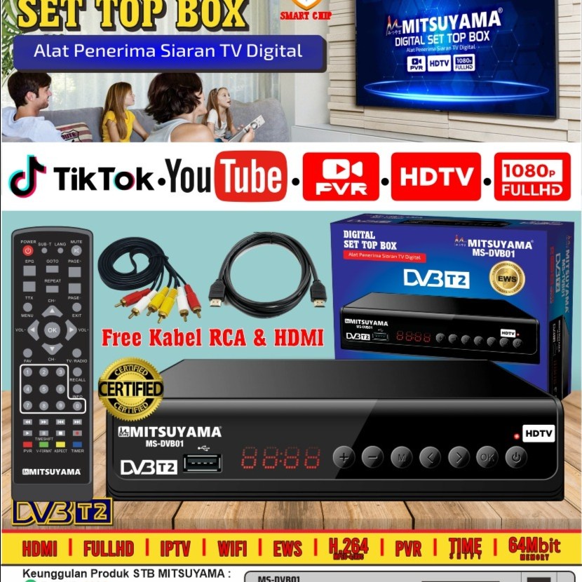 Jual Set Top Box Mitsuyama Alat Penerima Siaran TV Digital | Shopee ...