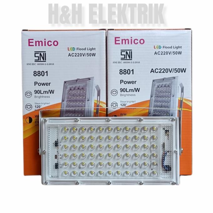 Jual Emico Lampu Led Sorot / Tembak Flood Light 50Watt Putih/Kuning/Rgb | Shopee Indonesia